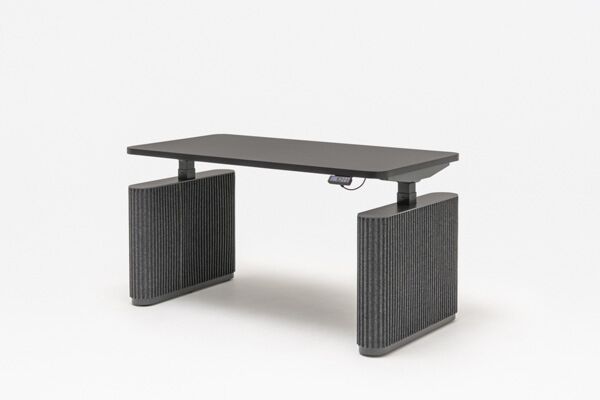 Ogi Drive electrically adjustable desk with felt panels | MDD