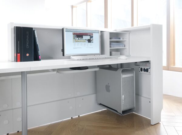 Linea reception desk storage