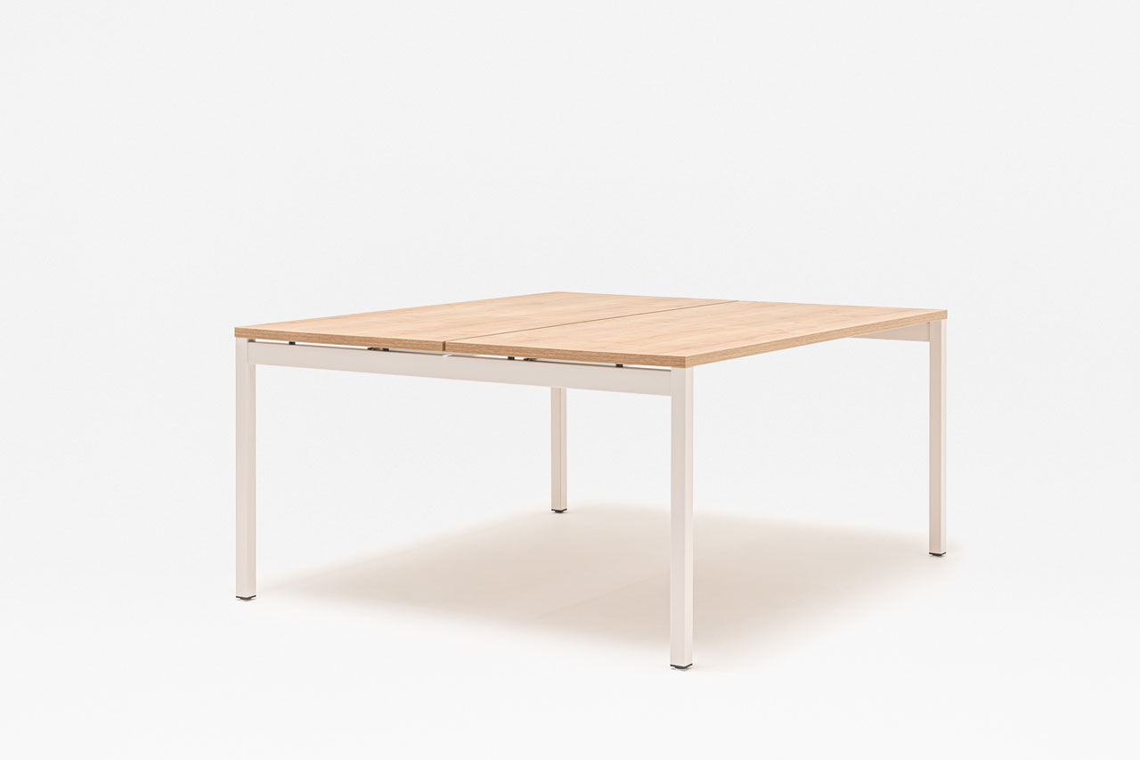 Ogi Drive electrically adjustable bench desk with felt panels